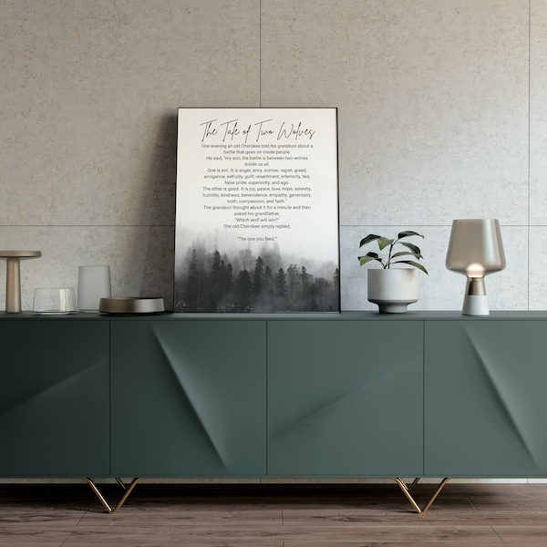 The Two Wolves Art - Etsy