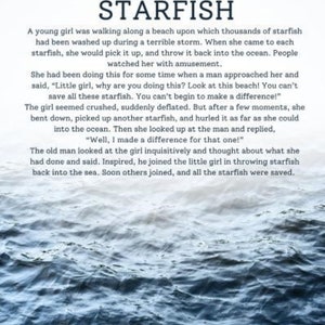 The Starfish Story, It Matters to This One, Printable Décor, Teacher ...