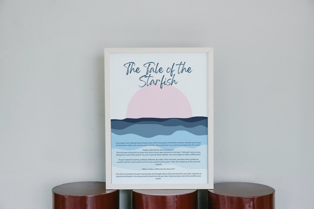 The Starfish Story, It Matters to This One, Beach Wall Art, Boho Art ...