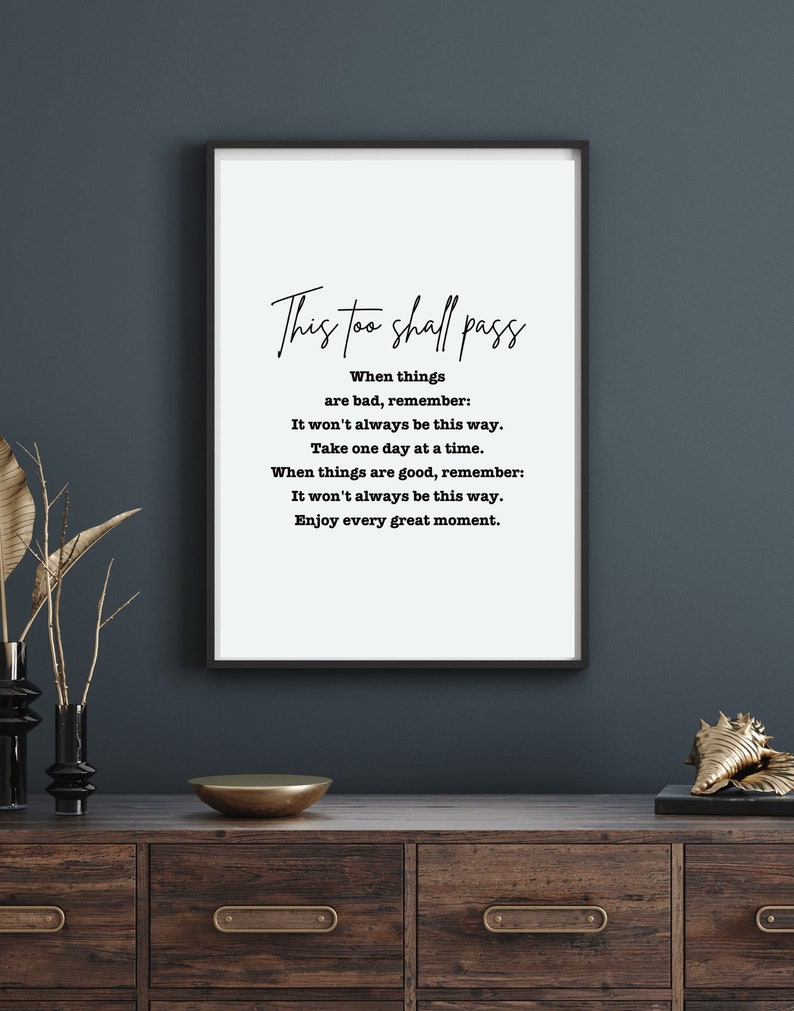 This Too Shall Pass, PRINTABLE Bible Quotes, Wall Decor, Religious ...