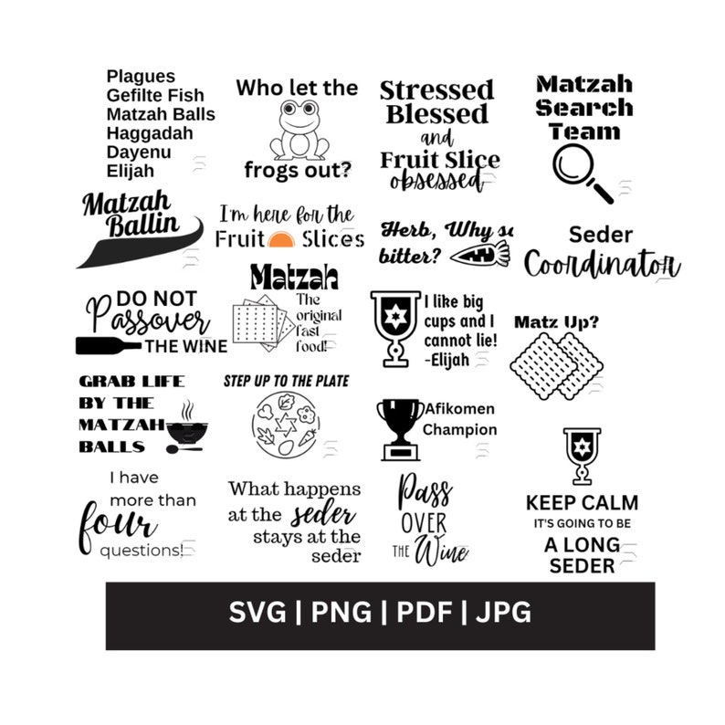 Passover Svg Bundle, Happy Passover, Funny Passover, Seder Svg, Matzah ...