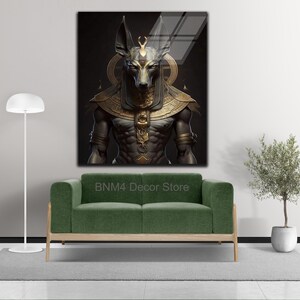 Tempered Glass King Anubis Wall Art | Egyptian God Anubis Wall Decor ...