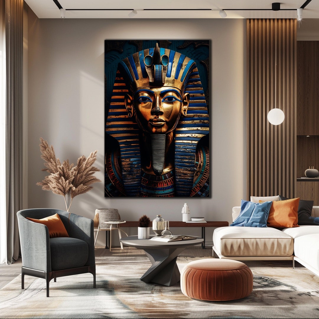 Tempered Glass Wall Art | Tutankhamun Wall Decor | Ancient Egypt Wall ...