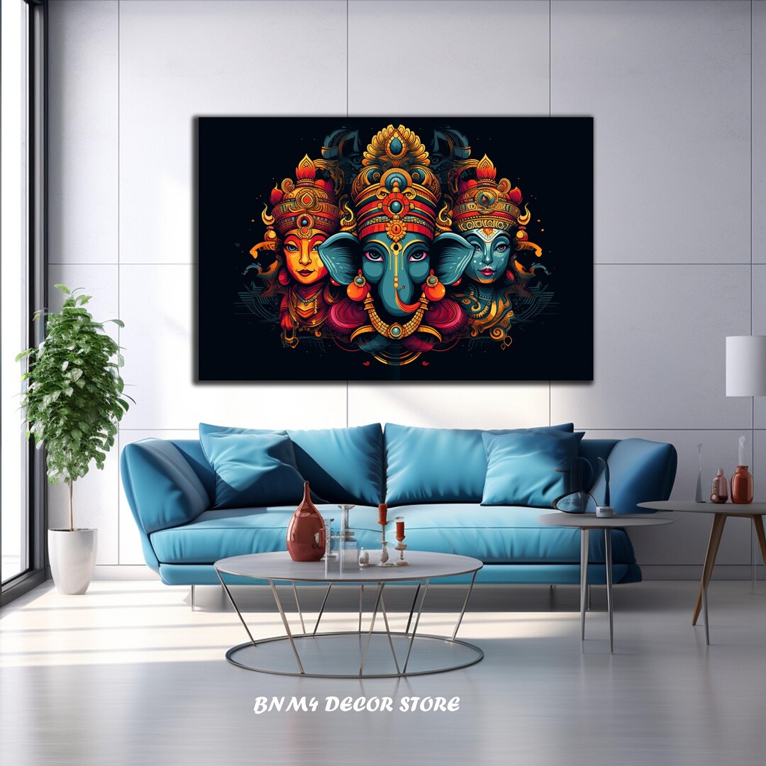 Tempered Glass Ganesha Wall Art | Indian God Decor | Ganesha Abstract ...