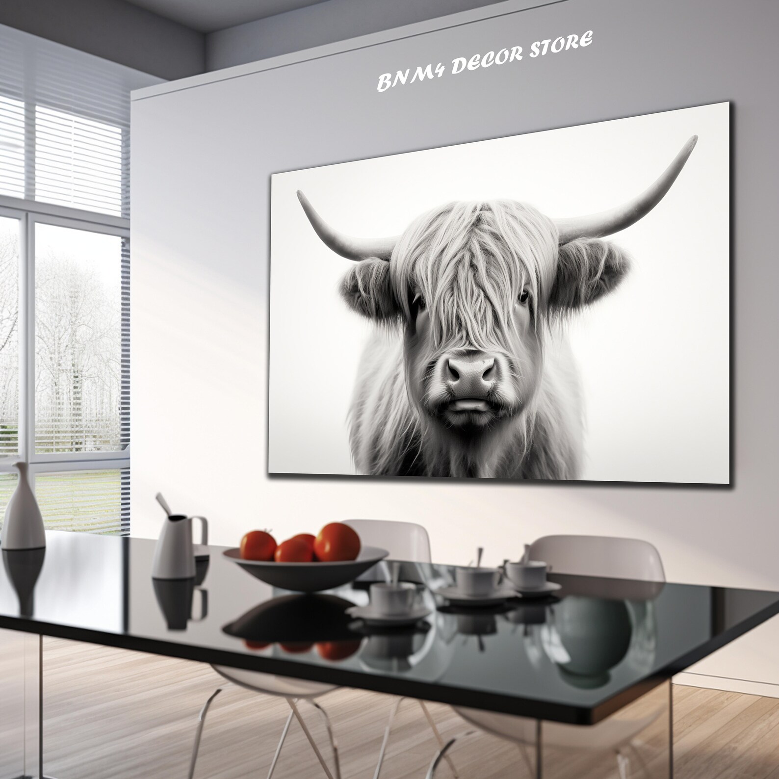 Tempered Glass Cow Wall Art | Farmhouse Wall Decor | Glass Print ...