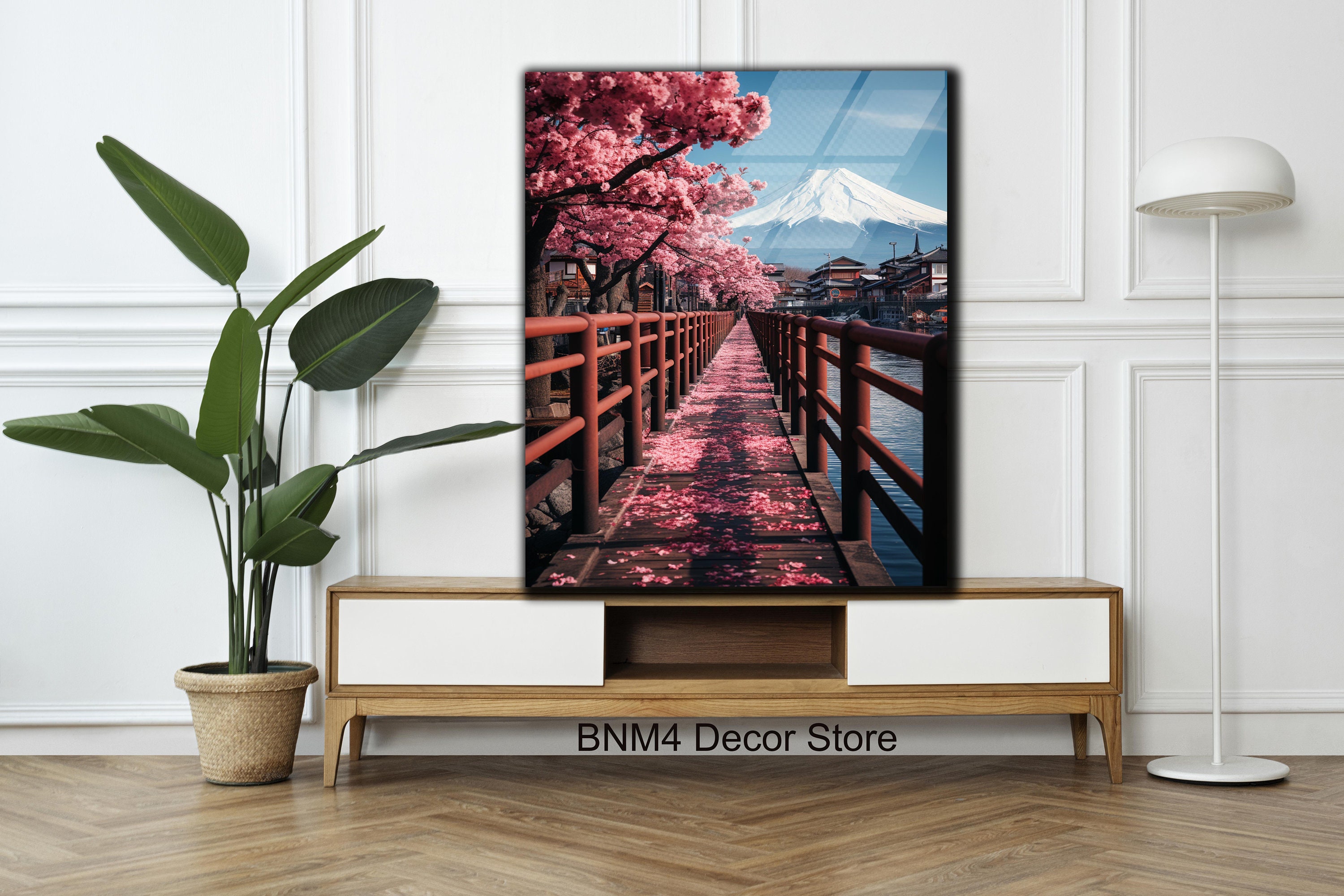 Japanese Cherry Blossom Large Wall Art Sakura Tempered Glass Fuji ...