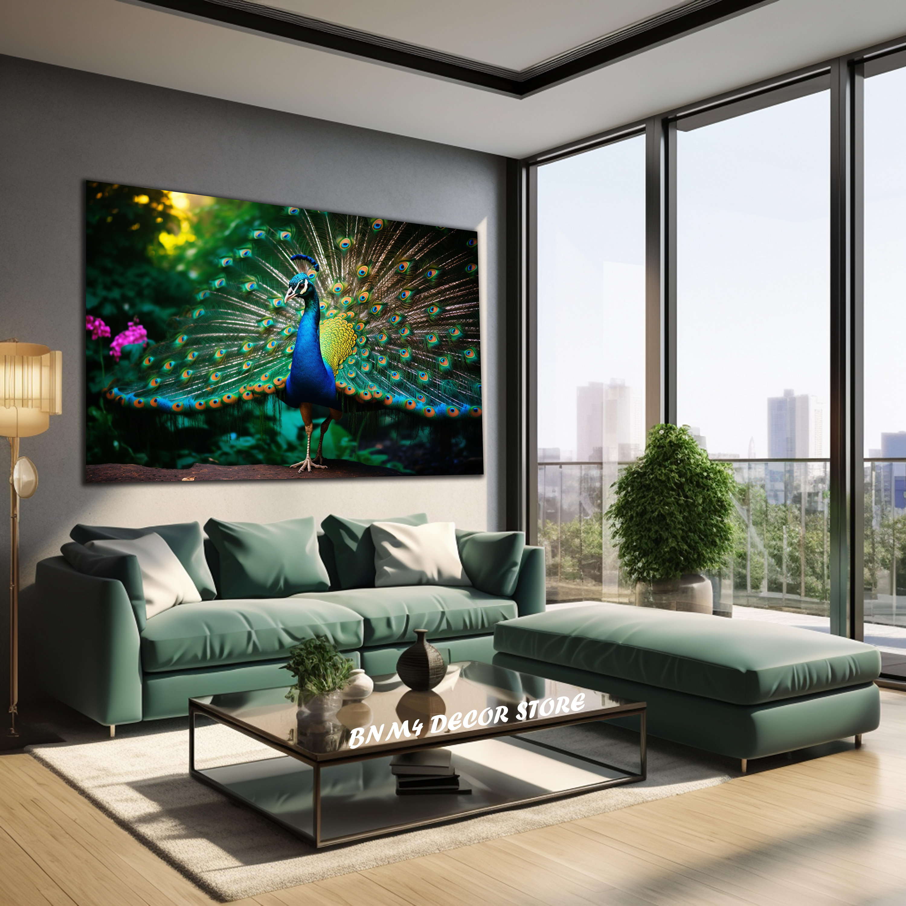 Tempered Glass Peacock Wall Art Peacock Glass Peacock Abstract Wall ...