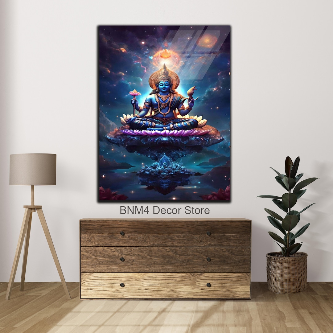 Tempered Glass Vishnu Wall Art Great Vishnu Glass Lord Vishnu Abstract ...