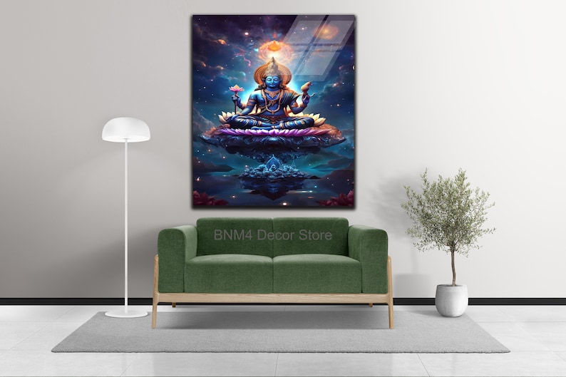 Tempered Glass Vishnu Wall Art Great Vishnu Glass Lord Vishnu Abstract ...