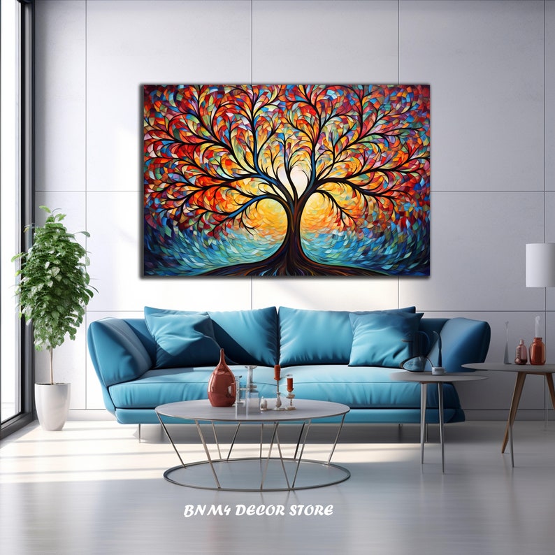 Tempered Glass Wall Art Life of Tree Glass Stained Wall Art Life of ...