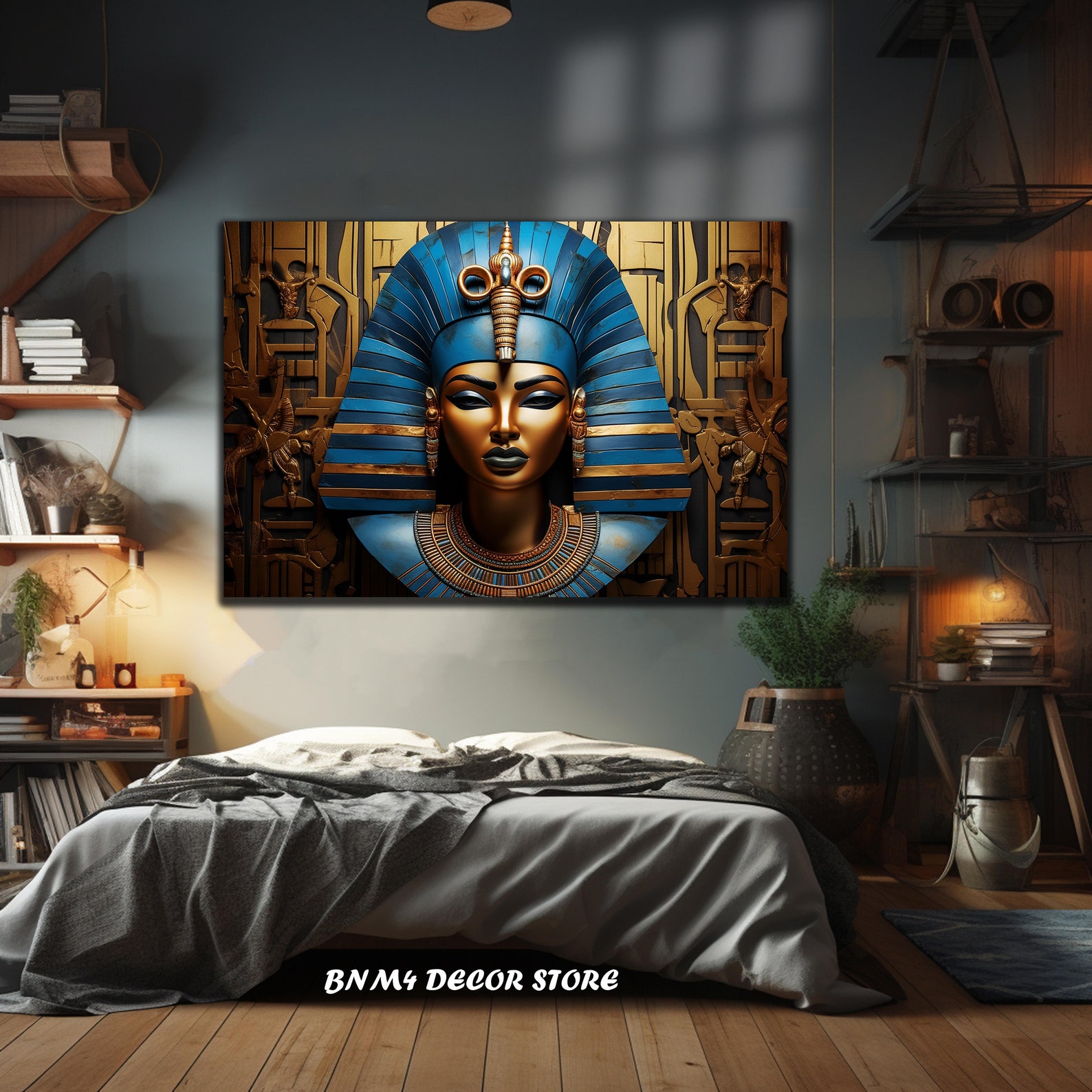 Cleopatra Tempered Glass Art | Egyptian Woman Wall Decor | Ancient ...