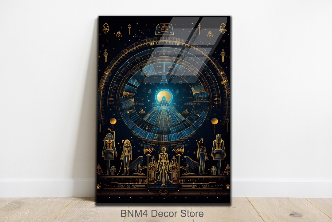 Ancient Egyptian Tempered Glass Art | Egyptian Hieroglyphs Glass ...