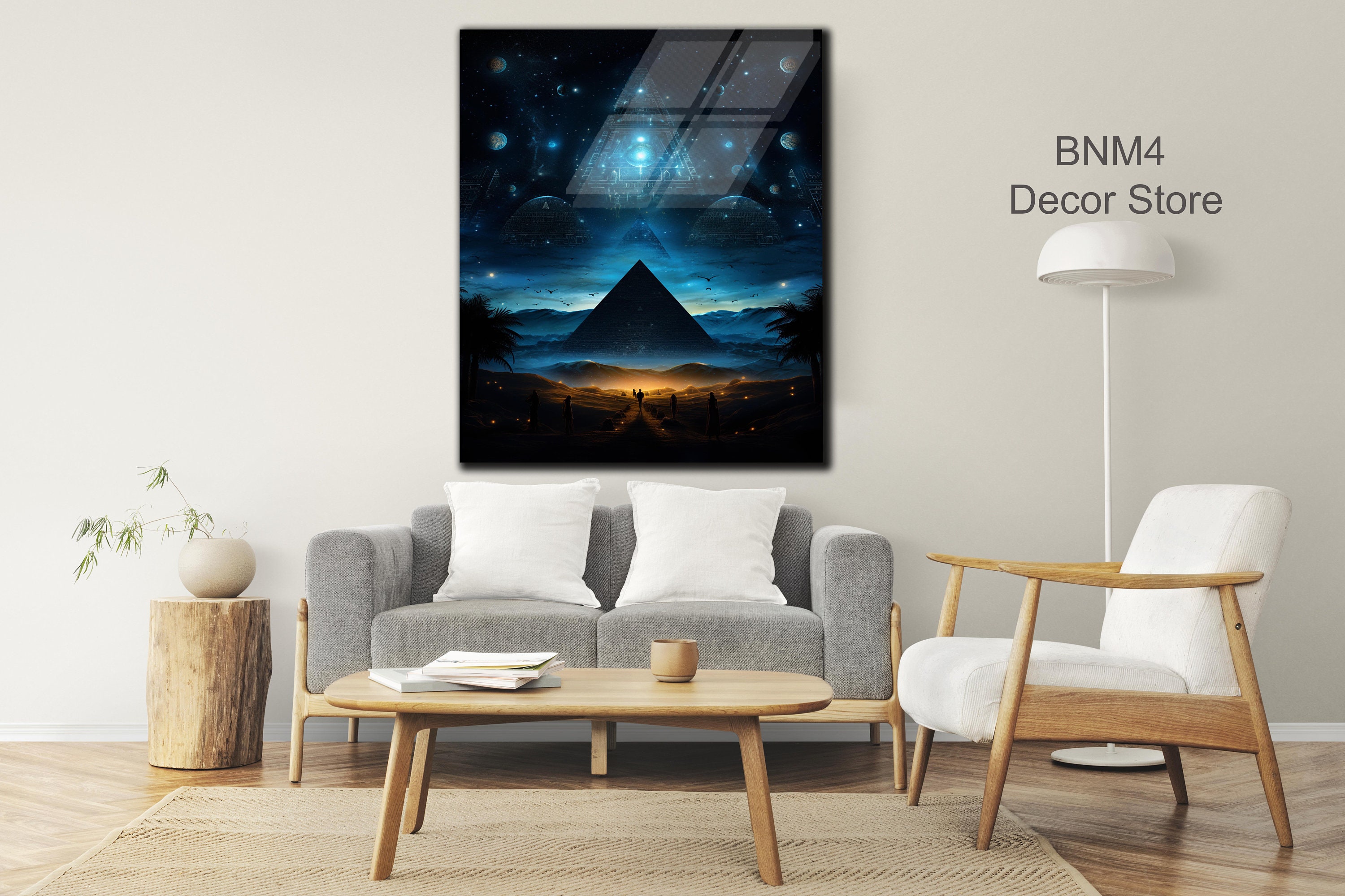 Tempered Glass Ancient Egyptian Wall Art Pyramid Wall Decor - Etsy