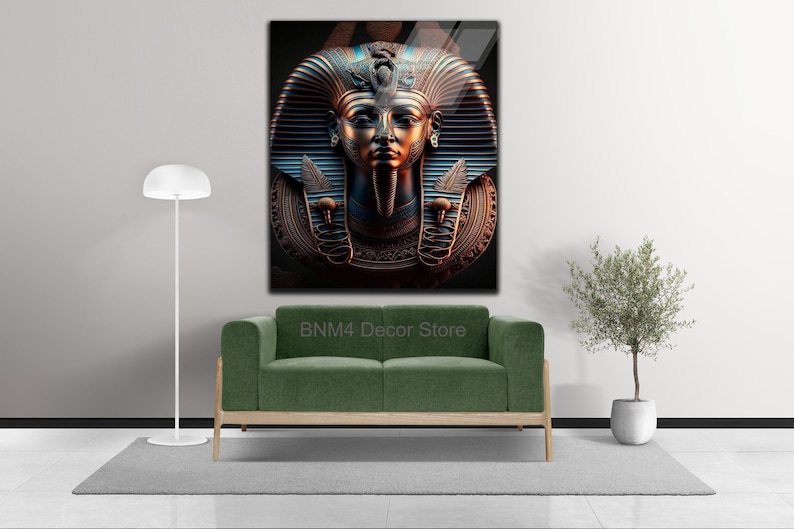 Tempered Glass King Tutankhamun Wall Art Egyptian God Wall Decor ...