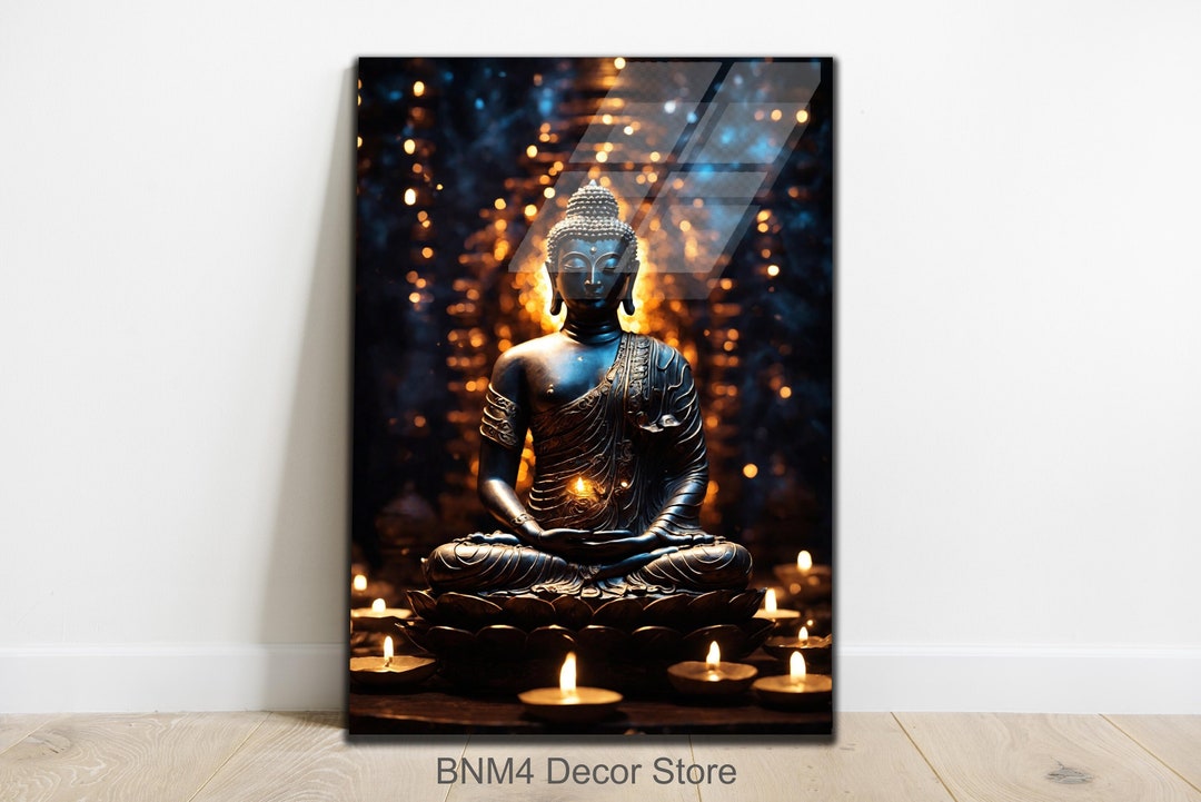 Tempered Glass Buddha Wall Art, Hindu Wall Art, Housewarming Gifts ...