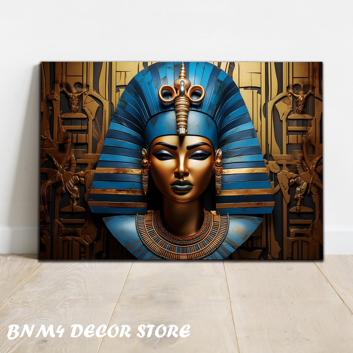 Cleopatra Tempered Glass Art | Egyptian Woman Wall Decor | Ancient ...