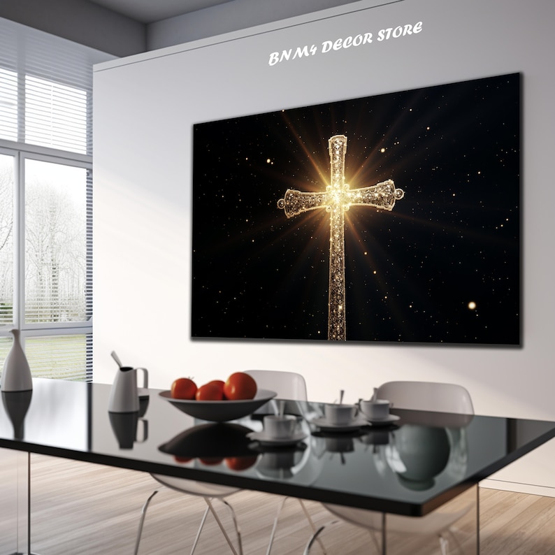 Tempered Glass Wall Art | Christian Cross Glass Decor | Catholic Wall ...