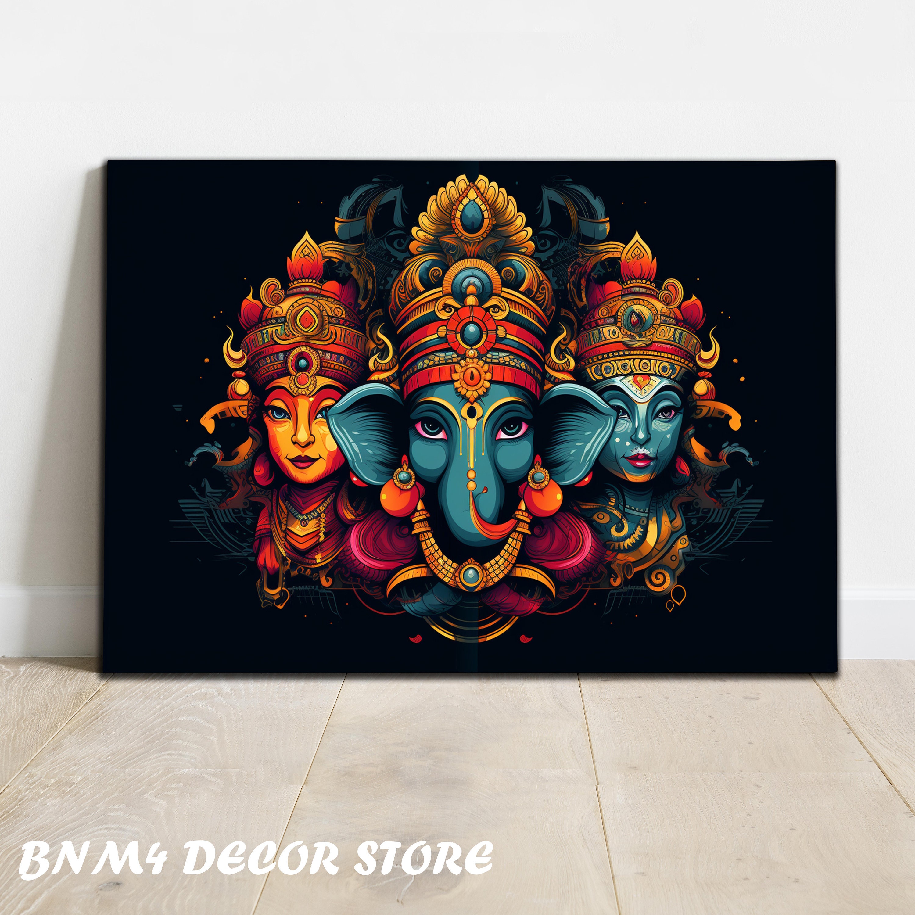 Tempered Glass Ganesha Wall Art Indian God Decor Ganesha Abstract Wall ...