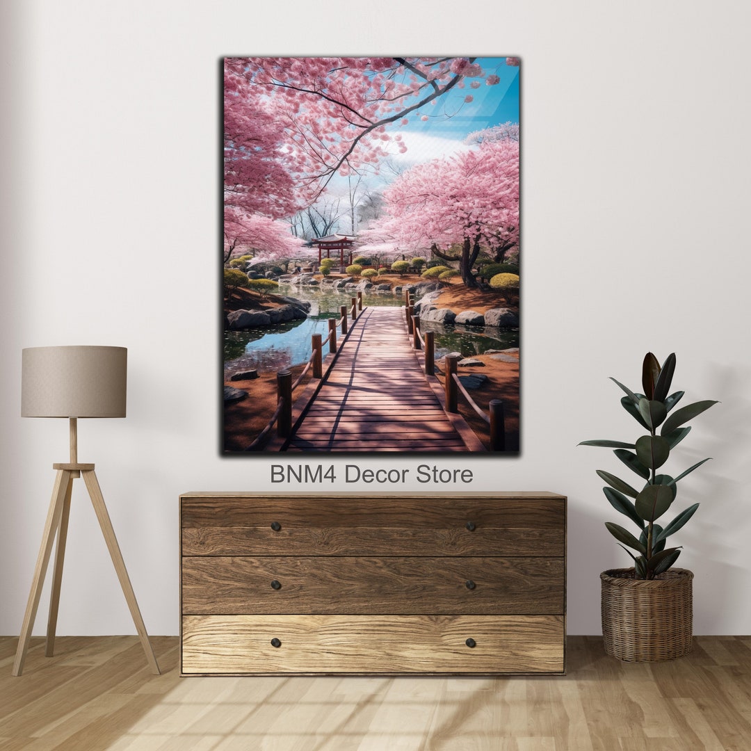 Tempered Glass Sakura Wall Art | Japanese Cherry Blossom Glass | Extra ...