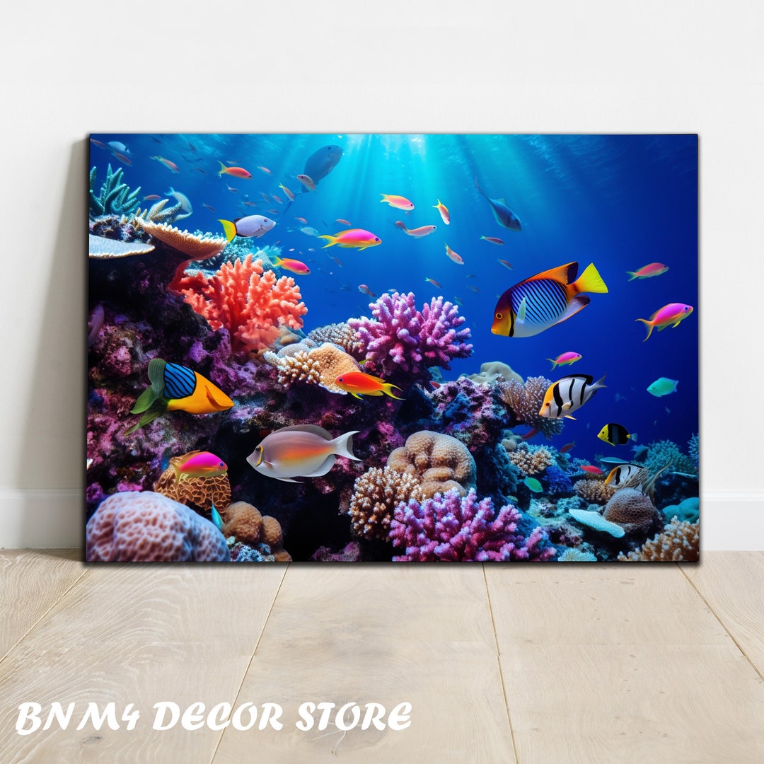 Tempered Glass Under Sea Wall Art | Aquarium Wall Decor | Glass ...