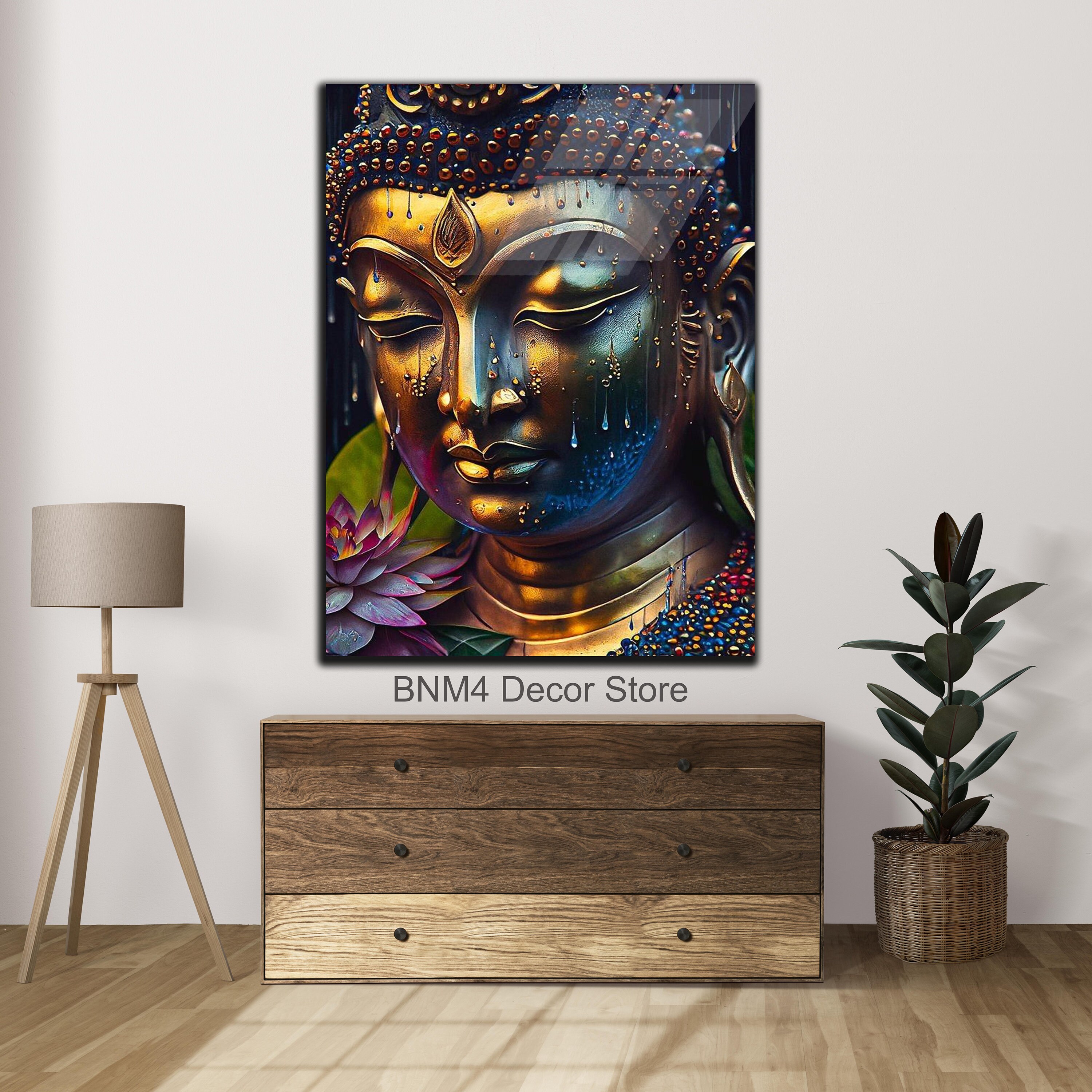 Tempered Glass Buddha Wall Art, Hindu Wall Art, Housewarming Gifts ...