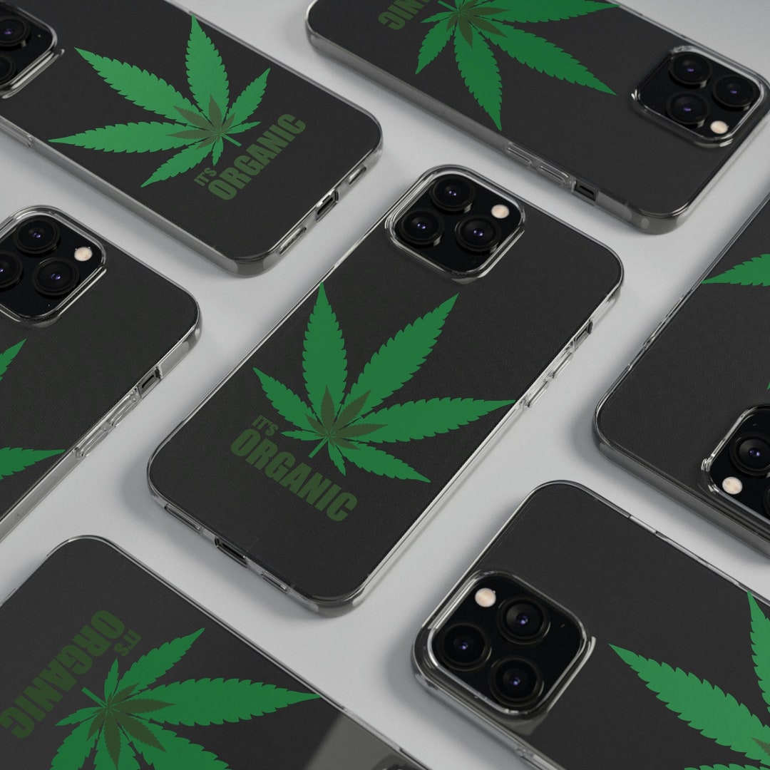 Cannabis Leaf With It's ORGANIC Text on Soft Phone Cases, iPhone Case ...