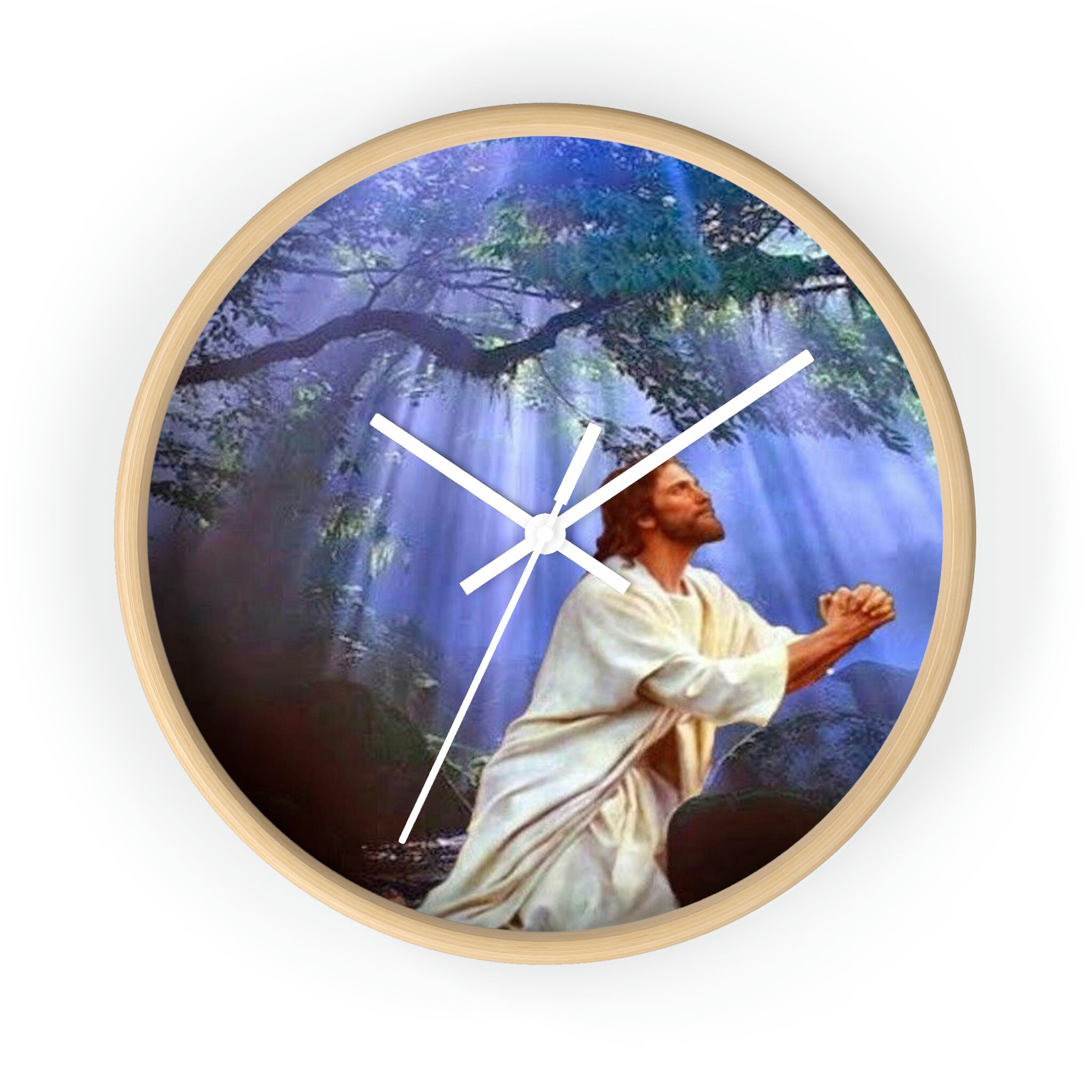 Jesus Praying Wall Clock, Custom Wall Clock, Home Decor Wall Clock ...