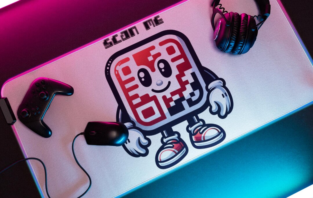 QR CODE Desk Mat, Funny Mouse Pad, Mouse Pad, Gaming Pad, Desk Mouse ...