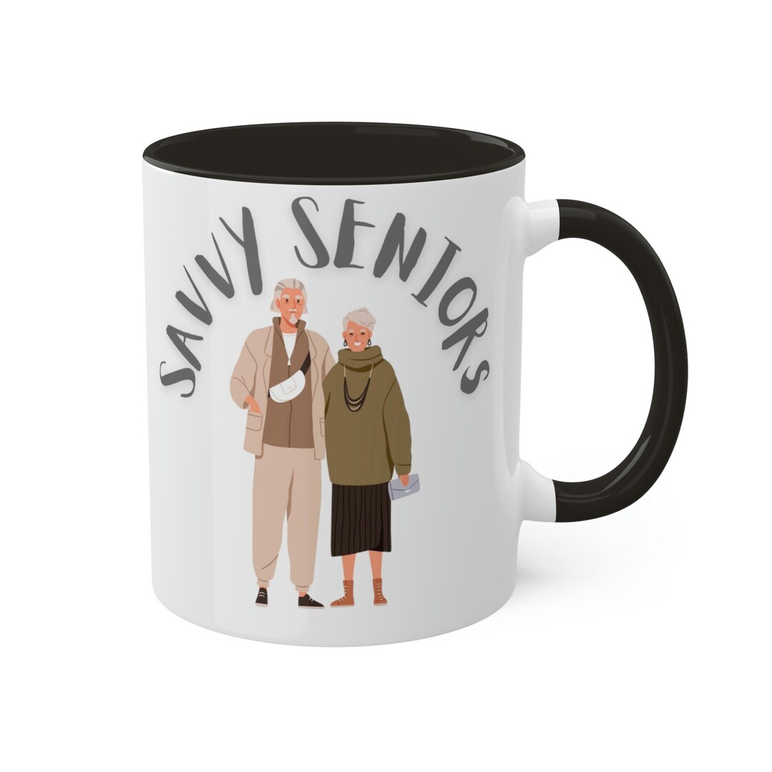 Savvy Senior Citizens Coffee Mug With Graphics, Retirement Gift for ...