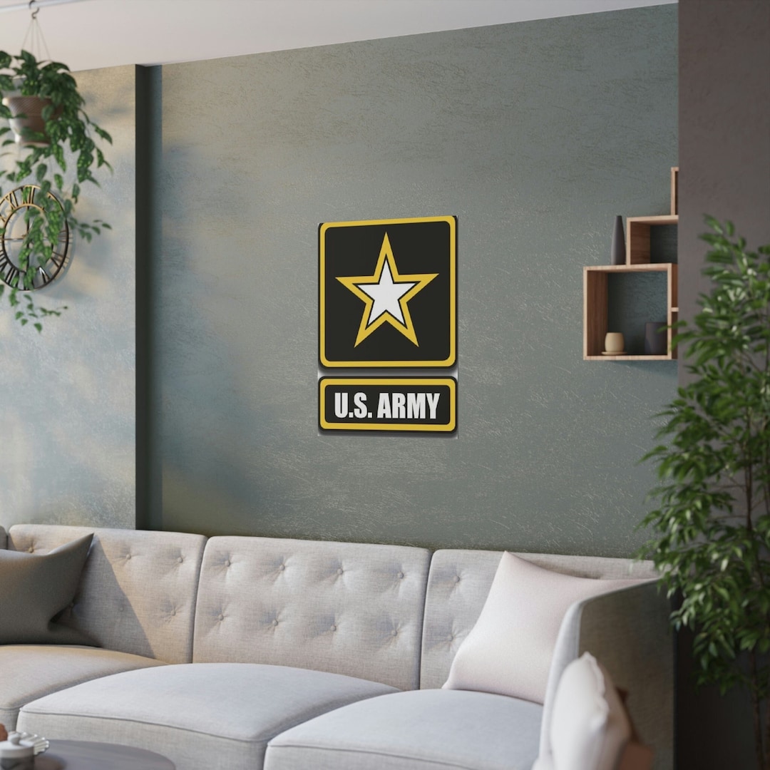US ARMY Text With Army STAR Poster, Home Decor Wall Art, Wall Decor ...