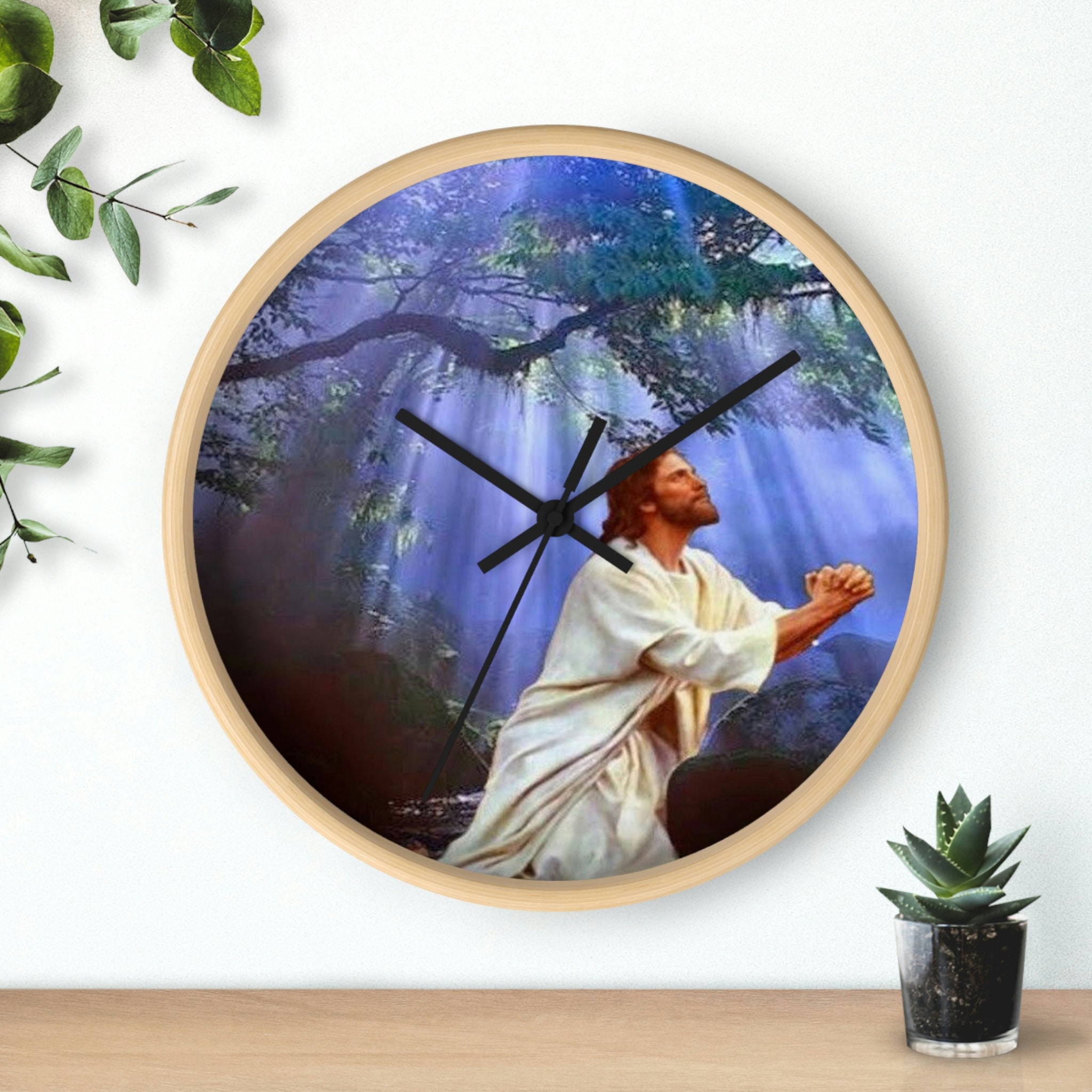 Jesus Praying Wall Clock, Custom Wall Clock, Home Decor Wall Clock ...