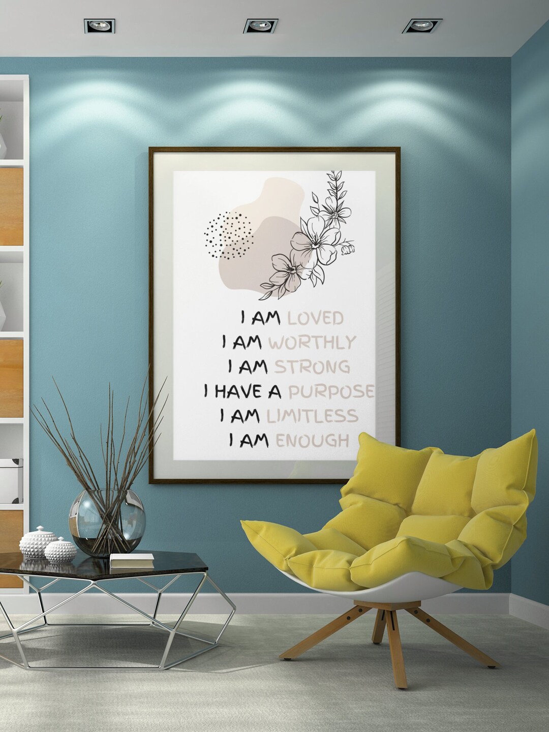 Self Loved Inspirational Wall Art, Positive Affirmation Printable Wall ...