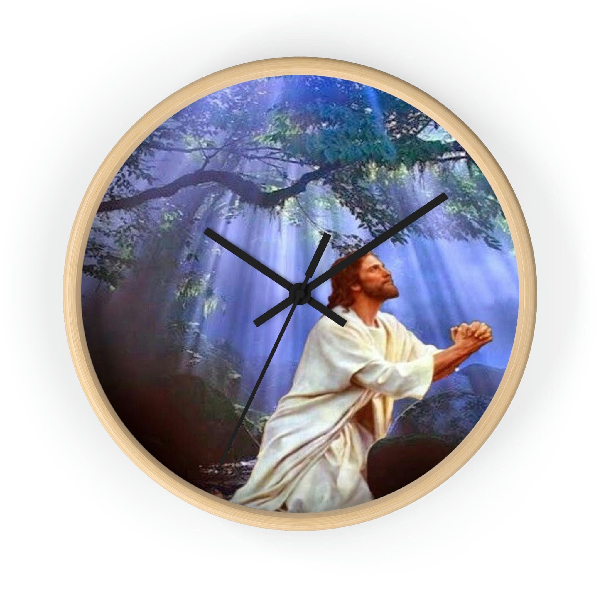 Jesus Praying Wall Clock, Custom Wall Clock, Home Decor Wall Clock ...