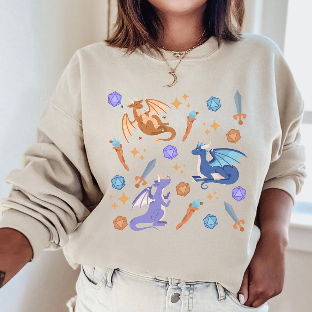 Cute Dnd Sweatshirt, Gamer Sweatshirt Gift, Trendy Gaming Sweater, Dnd ...