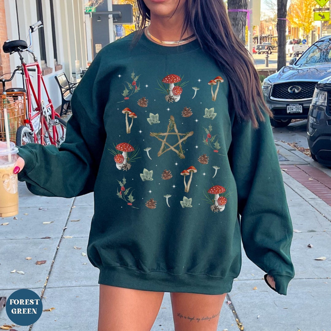 Witchy Christmas Sweater, Winter Solstice Sweatshirt, Cottagecore ...