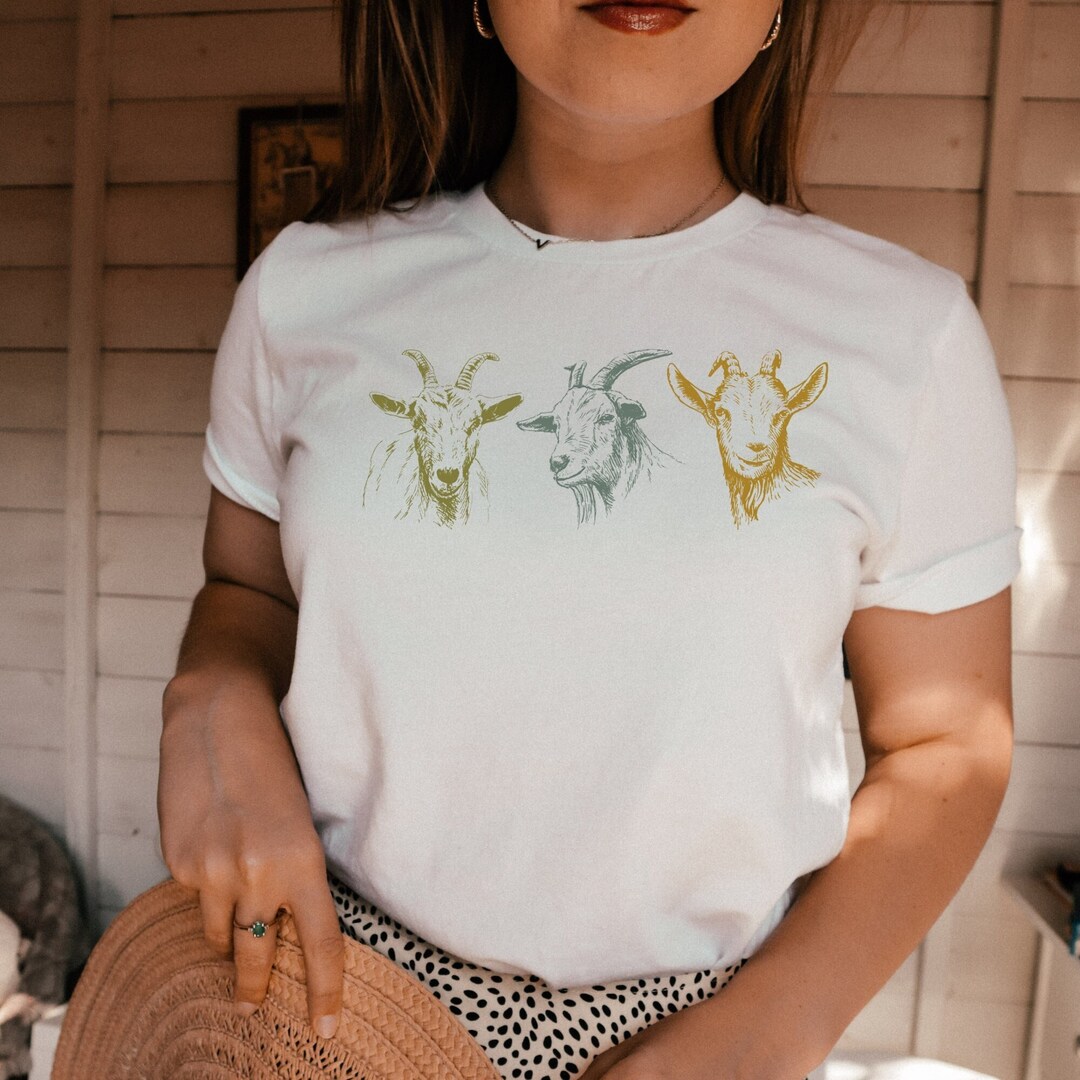 Cottagecore Goat Tshirt, Retro Goat Shirt, Goat Lover Gift, Farm Animal ...