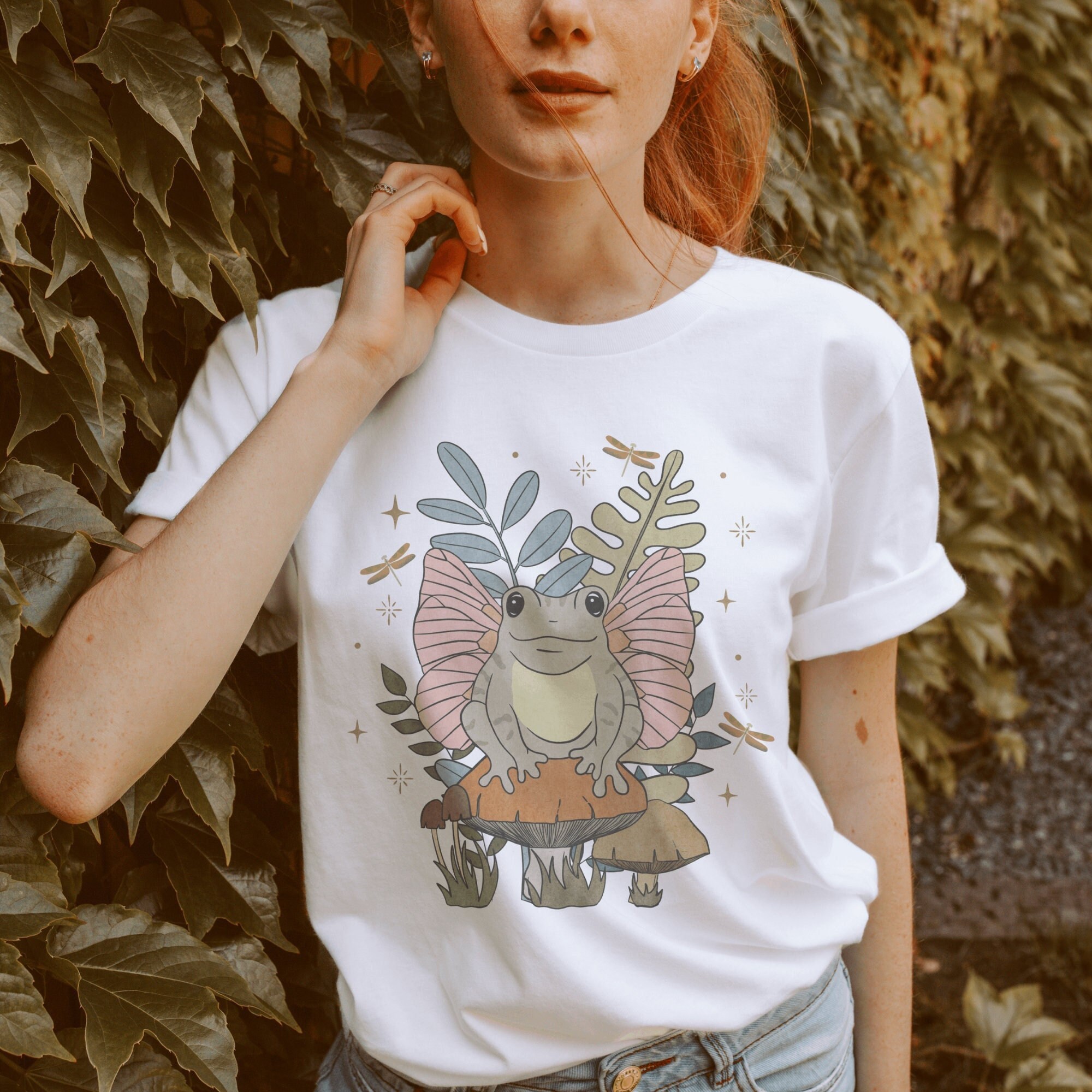 Cute Fairy Frog Shirt, Cottagecore Frog, Fairycore Butterfly Frog ...