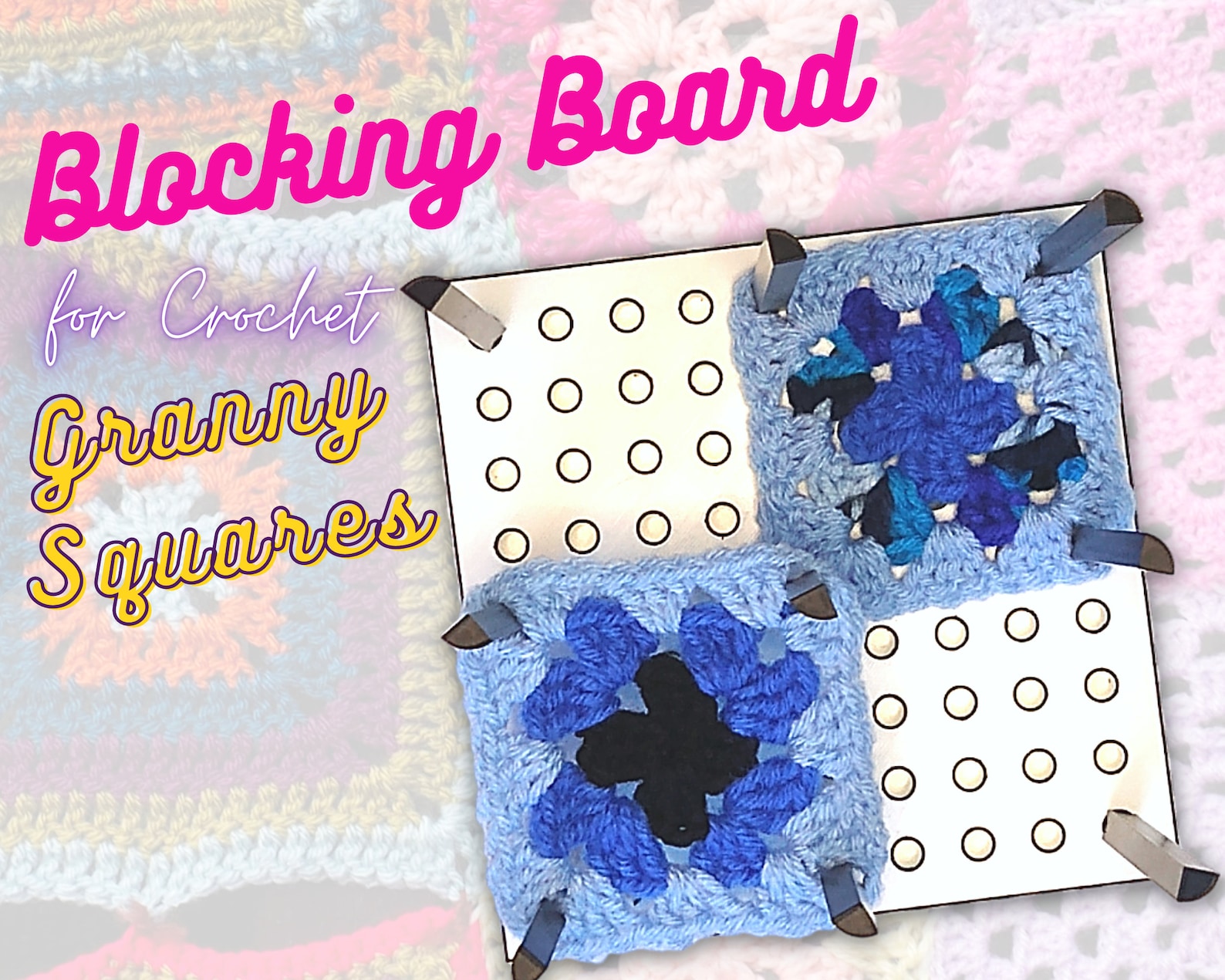 Blocking Board and Pin Set for Crochet Granny Squares - Etsy