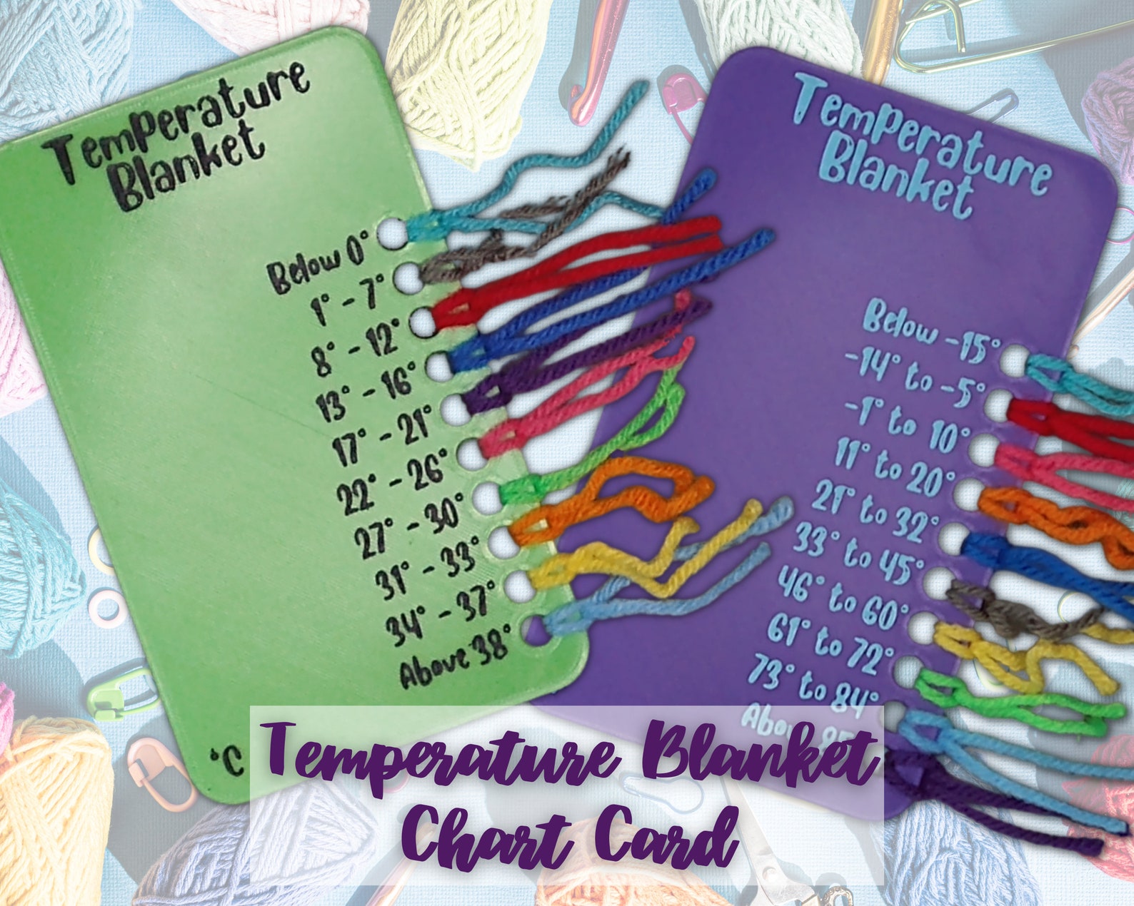Temperature Blanket Color Chart Card 3D Printed Room for 10 Colors ...