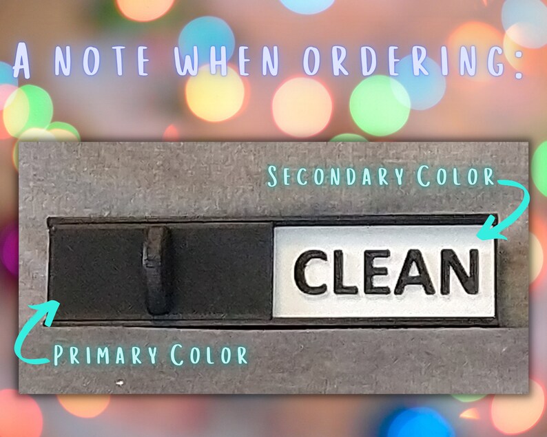 Clean/dirty Sliding Dishwasher Label Customizable Colors 3D Printed - Etsy