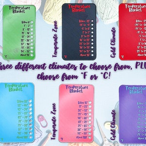 Temperature Blanket Color Chart Card | 3D Printed | Room for 10 Colors ...