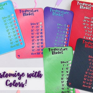 Temperature Blanket Color Chart Card | 3D Printed | Room for 10 Colors ...