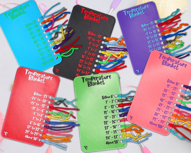 Temperature Blanket Color Chart Card | 3D Printed | Room for 10 Colors ...