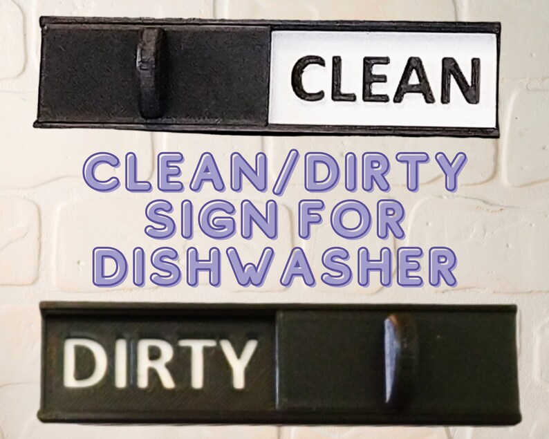 Clean/dirty Sliding Dishwasher Label Customizable Colors 3D Printed - Etsy