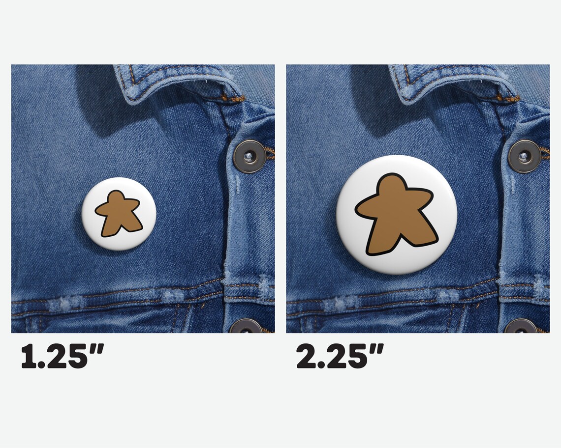 Meeple Pin Buttons - Board Game Aesthetic Backpack Accessory Metal Flat ...