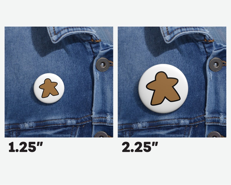Meeple Pin Buttons - Board Game Aesthetic Backpack Accessory Metal Flat ...