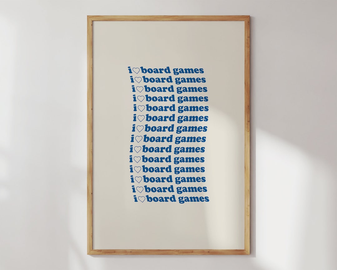 I Heart Board Games Wall Art for Board Gamer Home Decor Game Room Geek ...