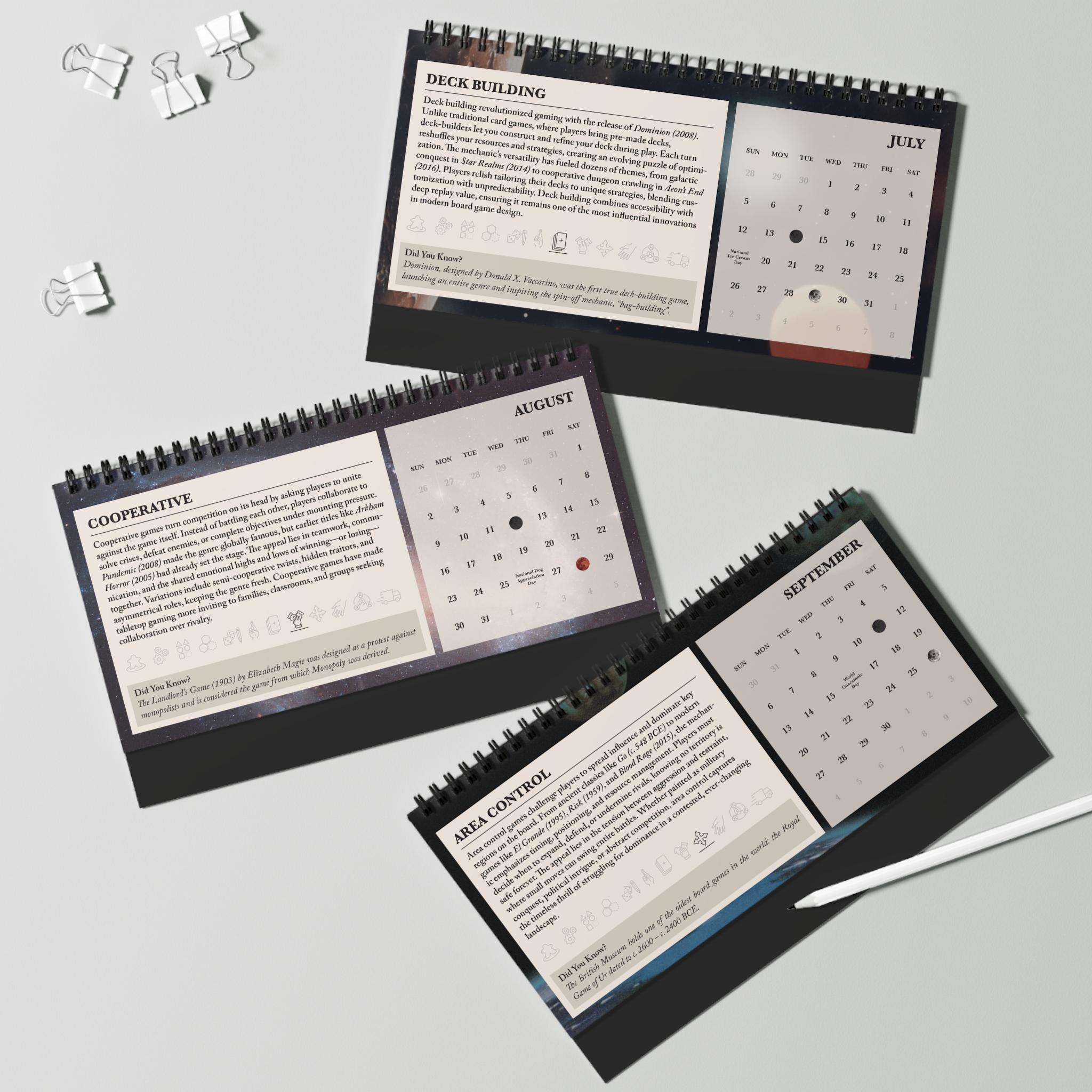 Board Game Desktop Calendar 2026 Game Room Decor Gift for Game Lovers ...