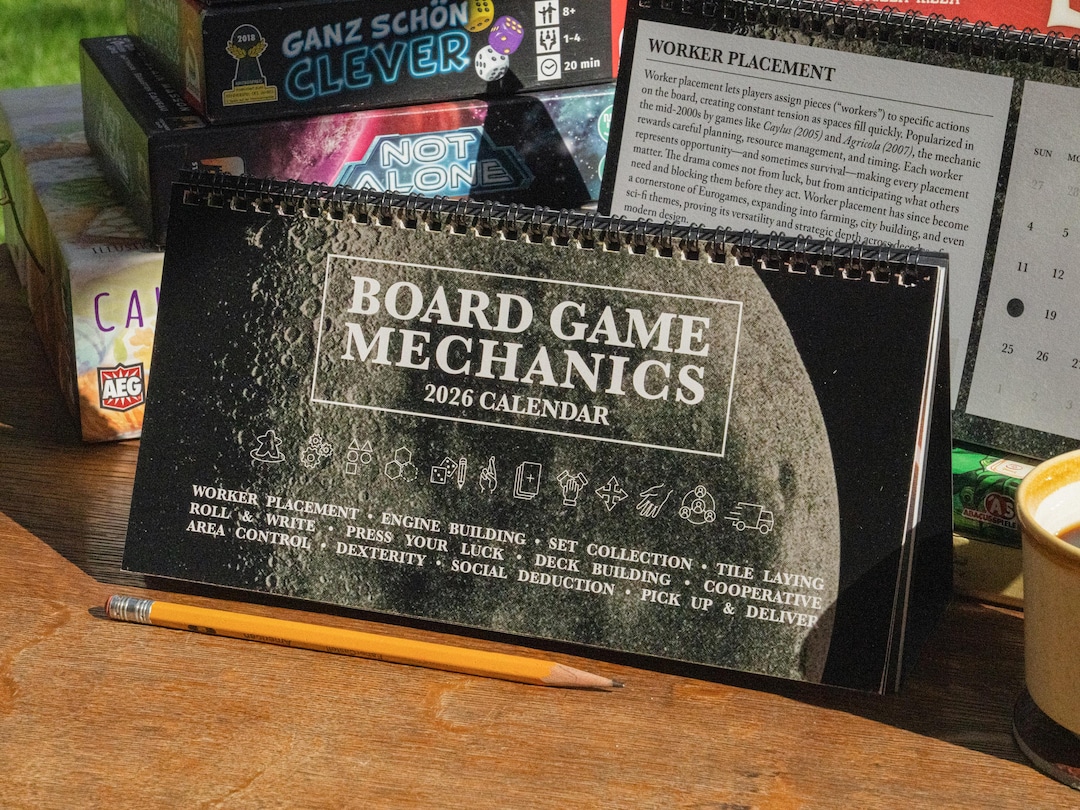 Board Game Desktop Calendar 2026 Game Room Decor Gift for Game Lovers ...