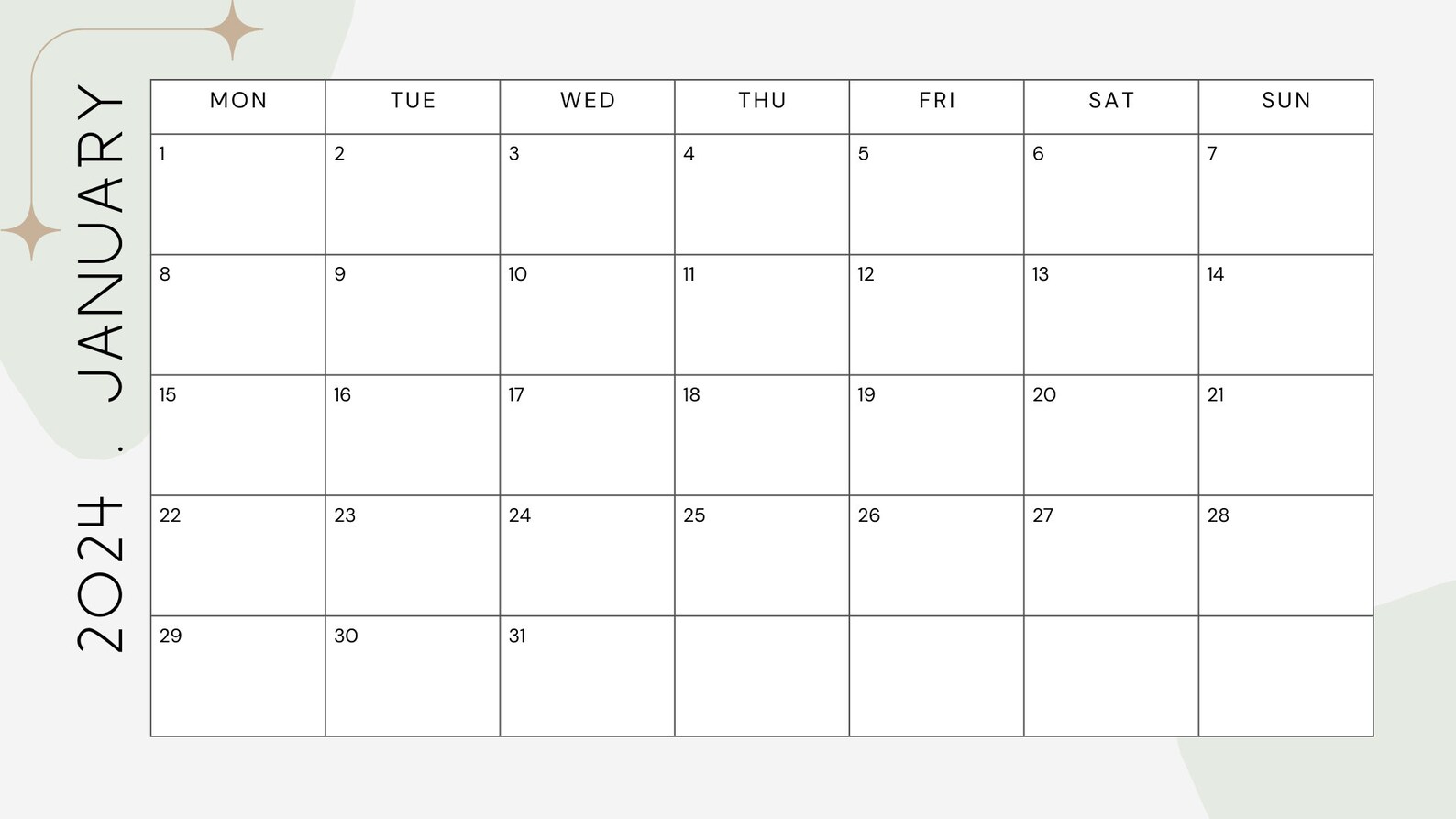 Editable Minimalist 2024 Monthly Calendar, Back to School, Teacher ...